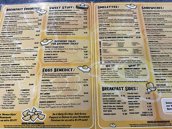 This menu reads like a love letter to breakfast &ndash; prices that won't require a second mortgage included.