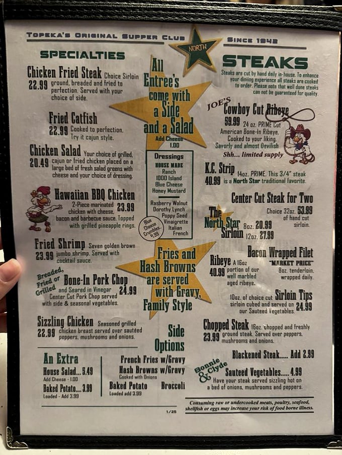 This menu reads like a love letter to beef, with prices that won't require a second mortgage.