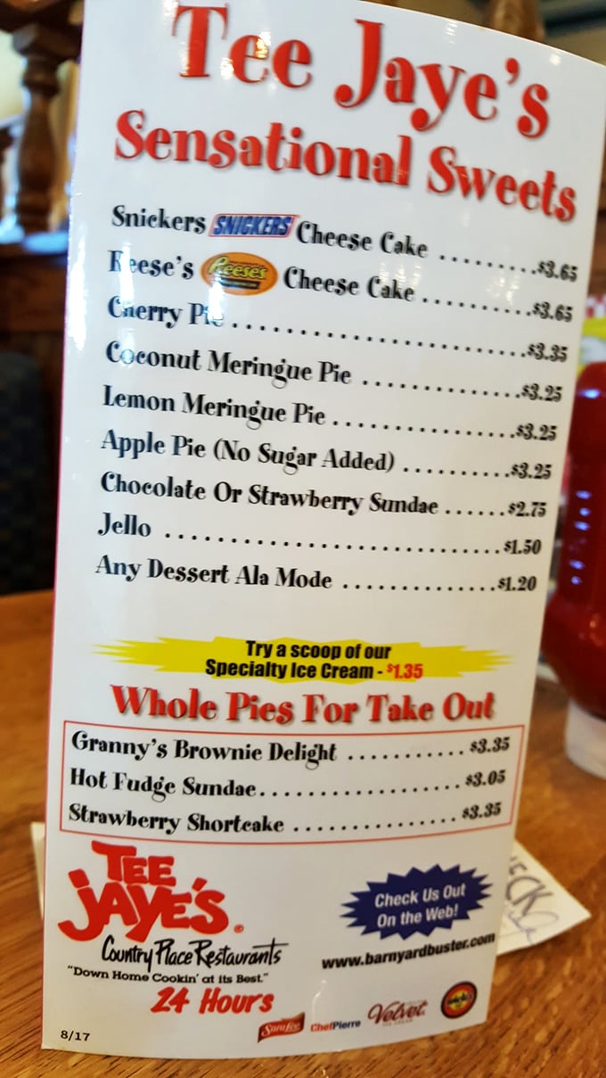 The dessert menu that's launched a thousand diet cheat days. That Snickers cheesecake has broken more resolutions than New Year's Eve.