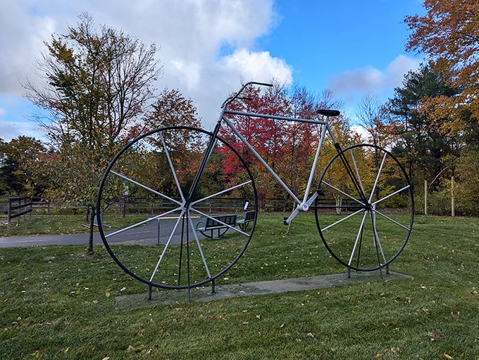 This giant bicycle sculpture pays homage to Winchendon's toy-making heritage while reminding us that sometimes the best retirement vehicles don't require gasoline.