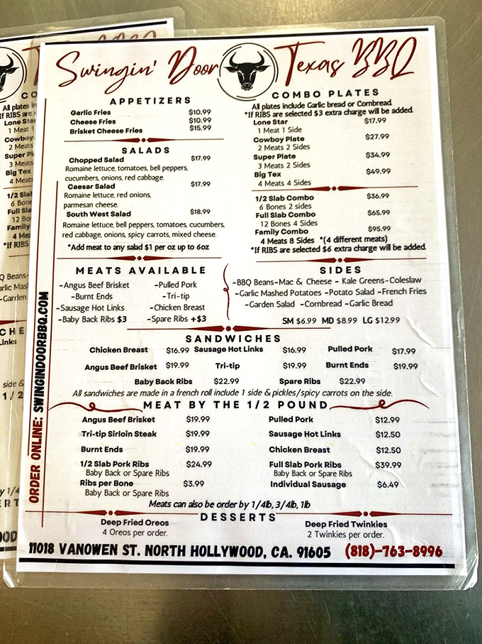 The menu doesn't mince words&mdash;it's a straightforward roadmap to meat paradise with all the Texas BBQ classics you could hope for.