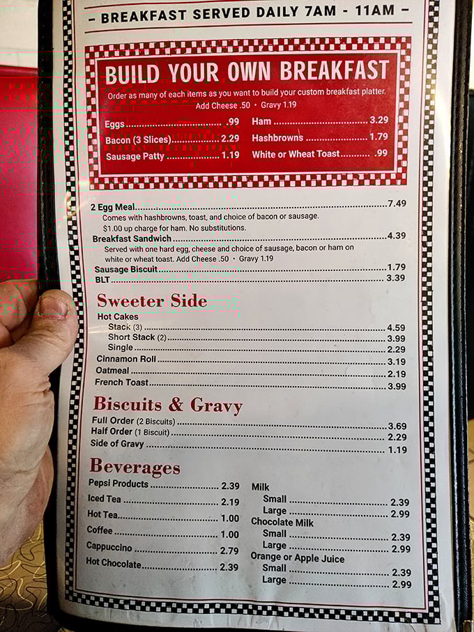 The build-your-own breakfast menu – a choose-your-own-adventure story where every ending involves satisfaction and possibly a nap.