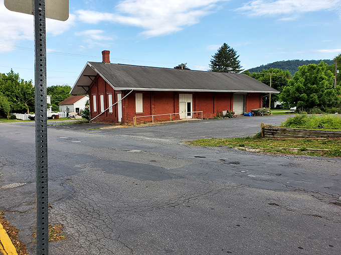 This weathered red depot stands as a reminder of Duncannon's railroad past &ndash; silent now but still speaking volumes about local history.