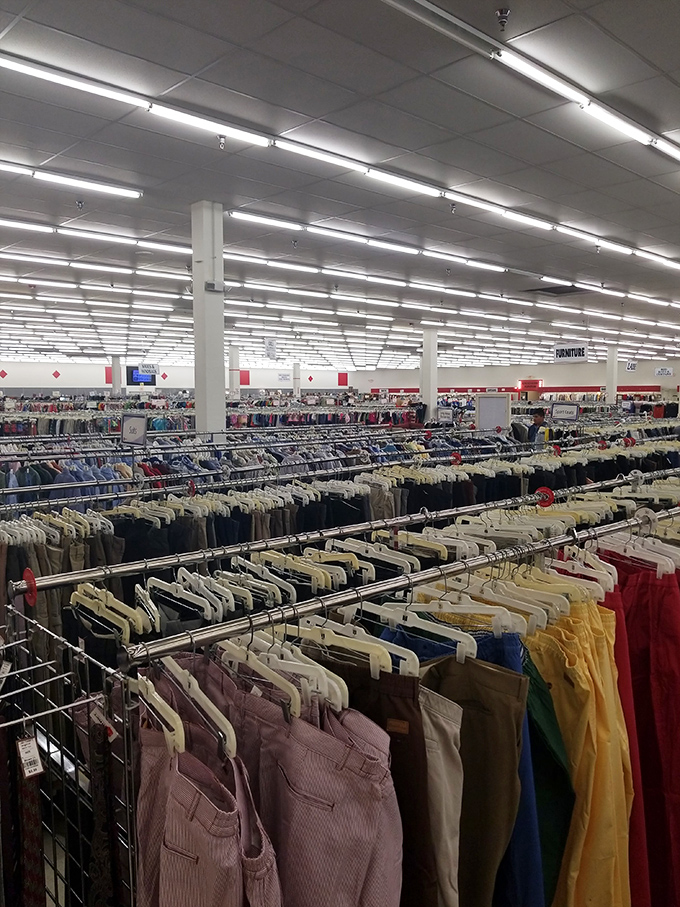 The pants section alone could clothe a small nation. Every color, size, and style imaginable awaits your discovery.