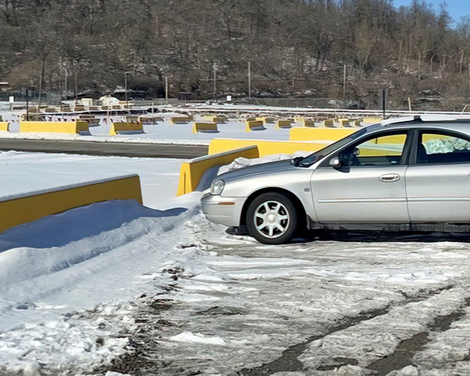 Even in winter's embrace, die-hard bargain hunters navigate the snow-dusted lots, proving treasure hunting is a year-round passion.