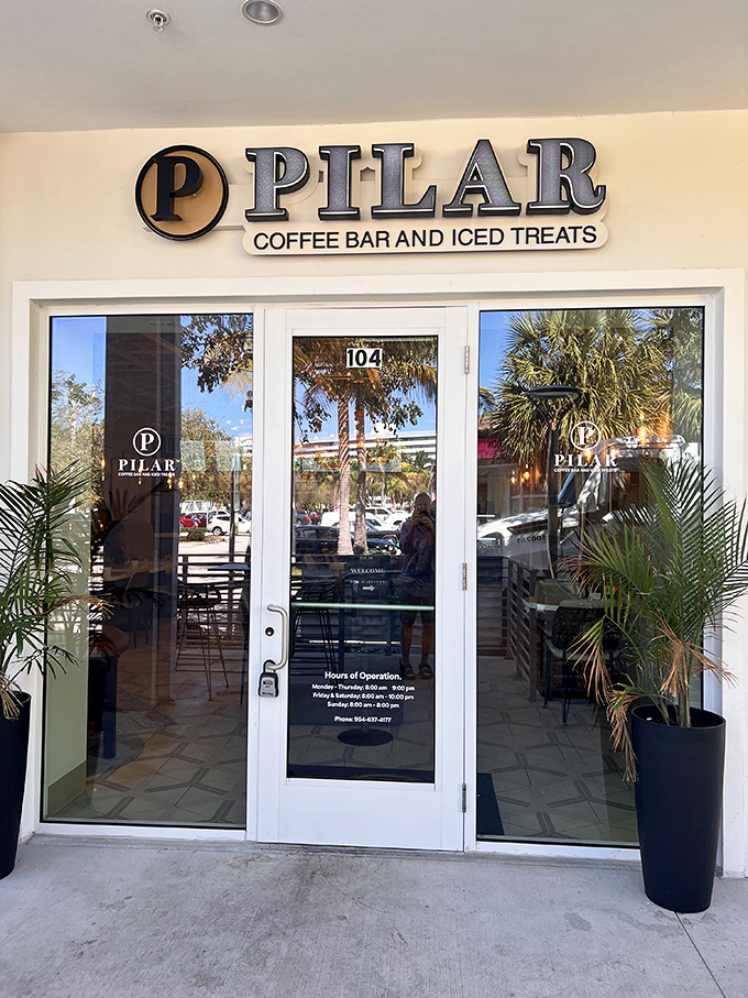 Pilar Coffee Bar: where morning grouches transform into functioning humans. Palm trees outside, caffeine magic inside&mdash;Florida retirement done right.