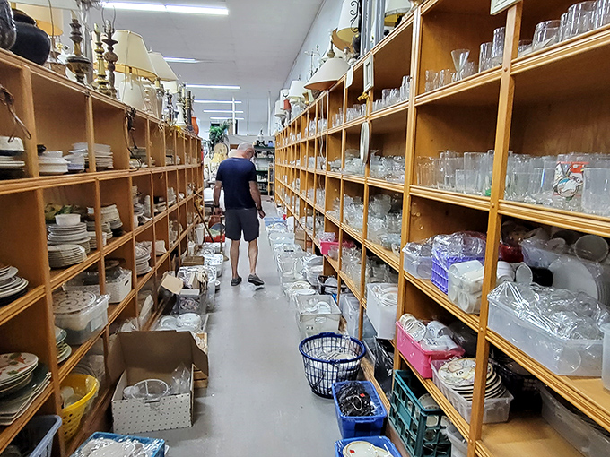 The dishware aisle: where your grandmother's china pattern and that quirky set you saw in a Wes Anderson film coexist in perfect harmony.