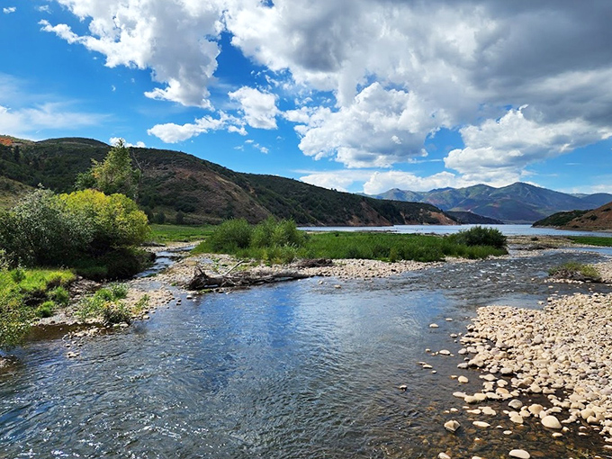 Mother Nature showing off again, turning this inlet into something straight out of a Bob Ross painting.