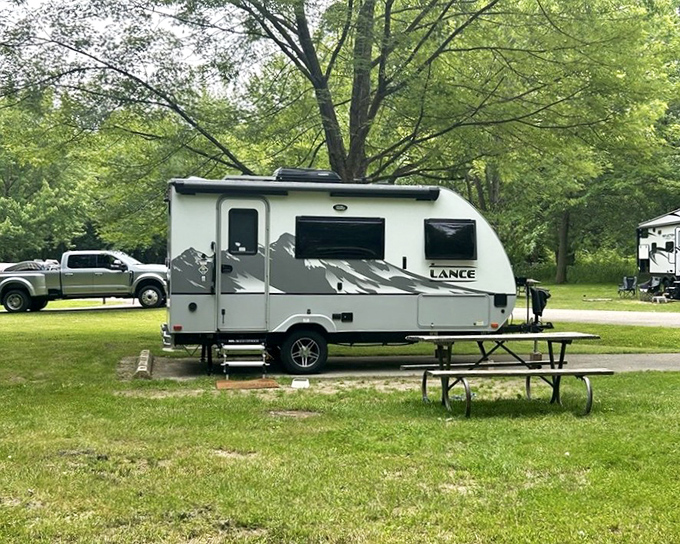 Camping with modern comforts &ndash; where you can simultaneously commune with nature and still charge your phone to post about communing with nature.