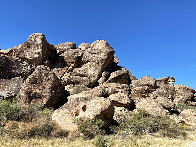 Massive boulders stacked like a giant's abandoned game of Jenga. These syenite porphyry formations have been challenging gravity&mdash;and photographers&mdash;for millennia.