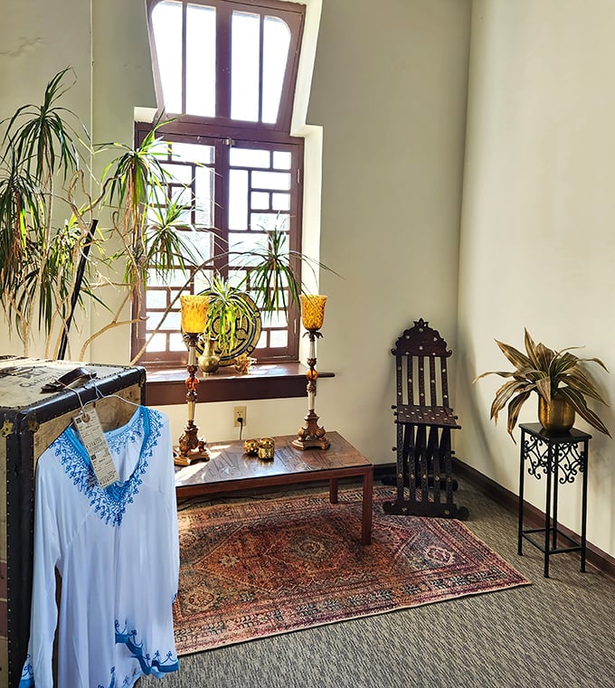 Sunlight through geometric windows creates patterns that make regular Illinois architecture feel deeply inadequate by comparison.