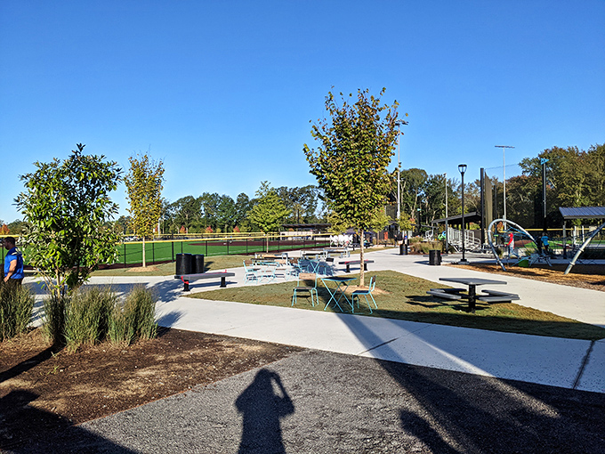 Sand Mountain Park offers peaceful respite with picnic tables and green spaces. Nature's living room, complete with better ventilation than your apartment.