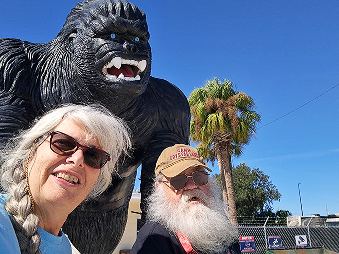 When Florida gives you palm trees and a gorilla statue, you take the selfie of a lifetime.