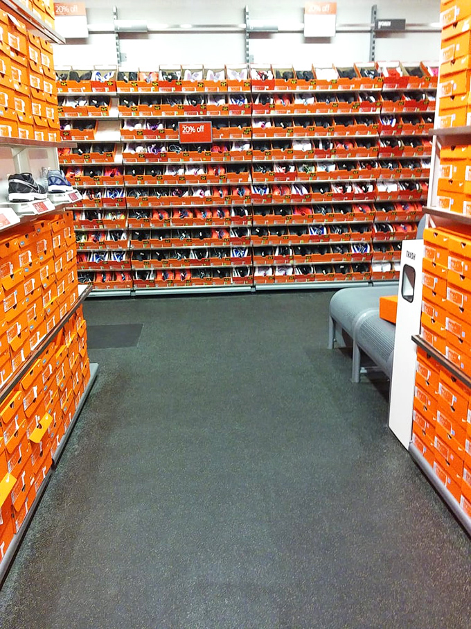 The orange box paradise at Nike Outlet&mdash;where shoe dreams come true and your wallet doesn't immediately file for divorce.