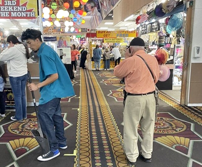 The patterned carpet guides shoppers like a yellow brick road, leading to discoveries that'll have you texting friends: "You won't believe what I found!" 