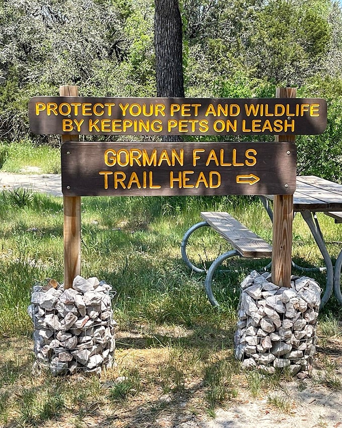 Your hiking adventure officially begins here – don't forget to keep Fido on his leash!