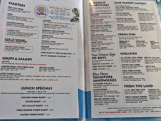 The menu reads like a love letter to seafood lovers—from peel-and-eat shrimp to those legendary crab cakes that'll haunt your dreams.