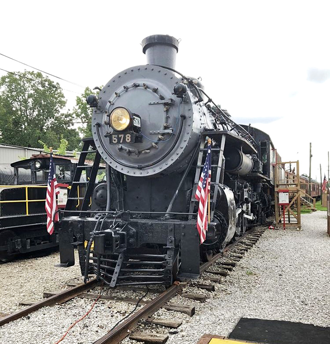 The business end of history &ndash; this steam locomotive's massive front face has the kind of commanding presence that makes modern transportation seem downright timid by comparison.