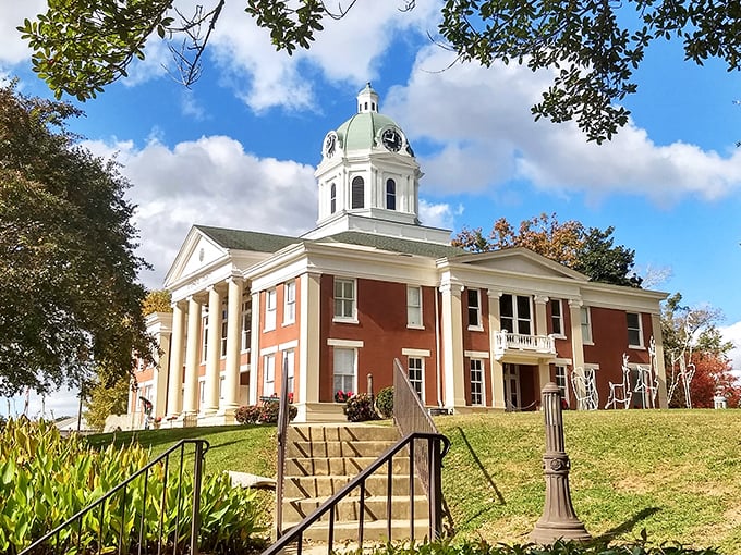 The Stephens County Courthouse doesn't just administer justice; it delivers architectural splendor with that gleaming copper dome catching Georgia sunlight.