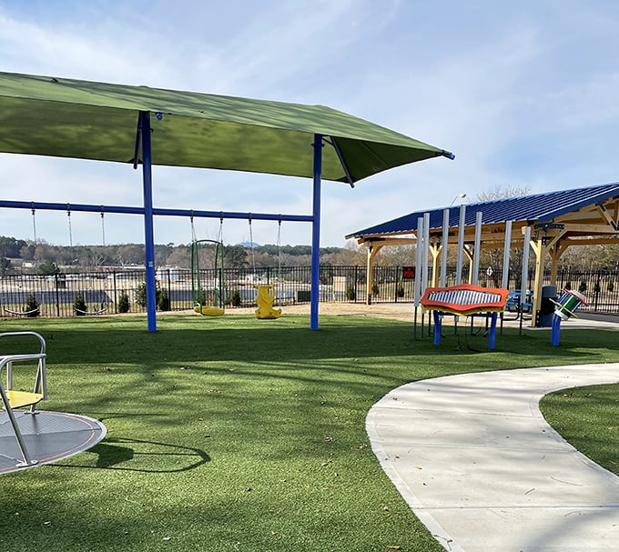 Even the playground in Toccoa has personality&mdash;where kids burn energy while parents contemplate how soon is too soon for ice cream.