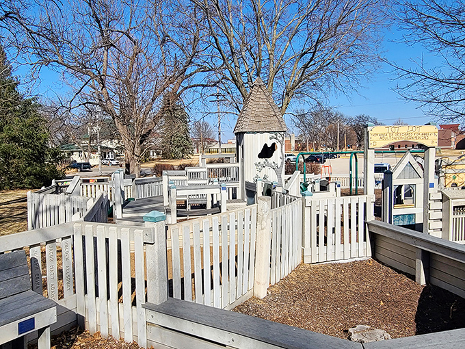 Not your average playground&mdash;this whimsical wooden wonderland looks like it was designed by Swedish elves on vacation.