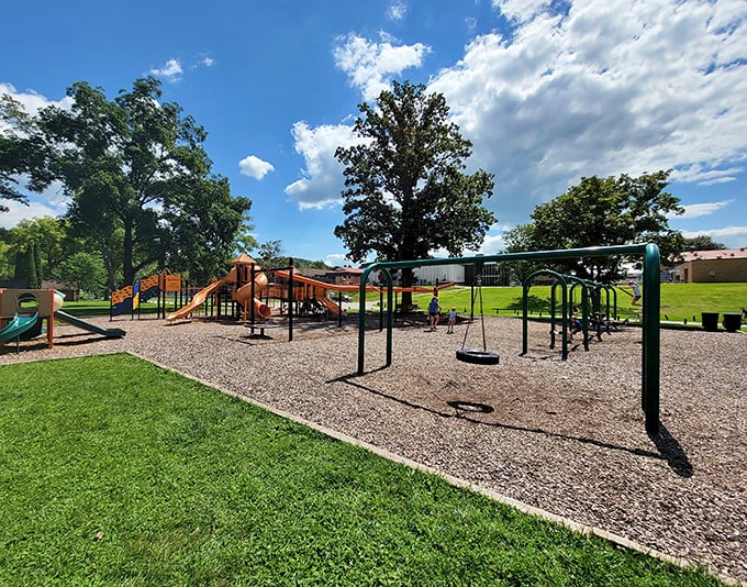 RV sites nestled against those towering bluffs&mdash;nature's way of providing both privacy and spectacular wake-up views daily.