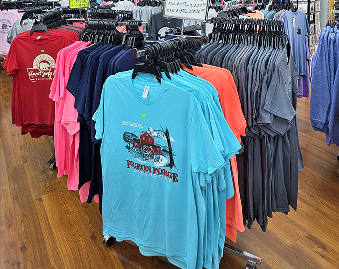 The unofficial uniform of Smoky Mountain memories: vibrant tees that let you take a piece of Pigeon Forge wherever you roam.