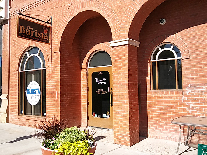 The Barista's warm brick arches invite you in with architectural hospitality. Those curved windows aren't just for looks&mdash;they're portals to a world where coffee comes with conversation.