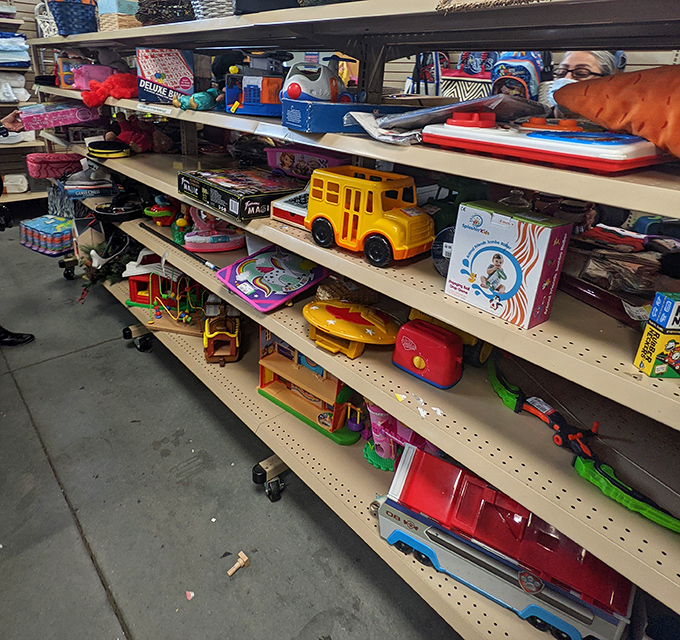 From plastic school buses to mysterious gadgets, this toy aisle holds more childhood nostalgia than your parents' attic ever did.