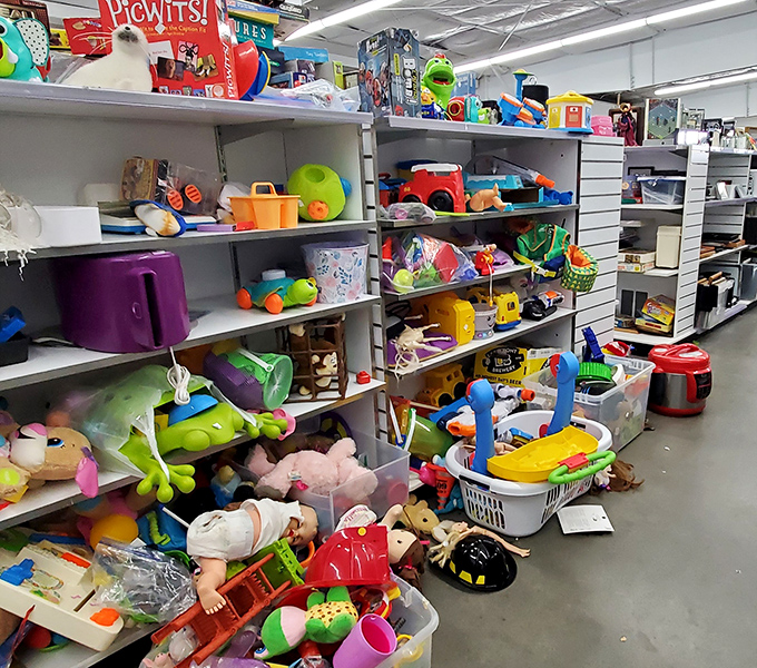 Toy paradise for kids and collectors alike. From stuffed animals to plastic heroes, each item awaits its second chance at bringing joy.
