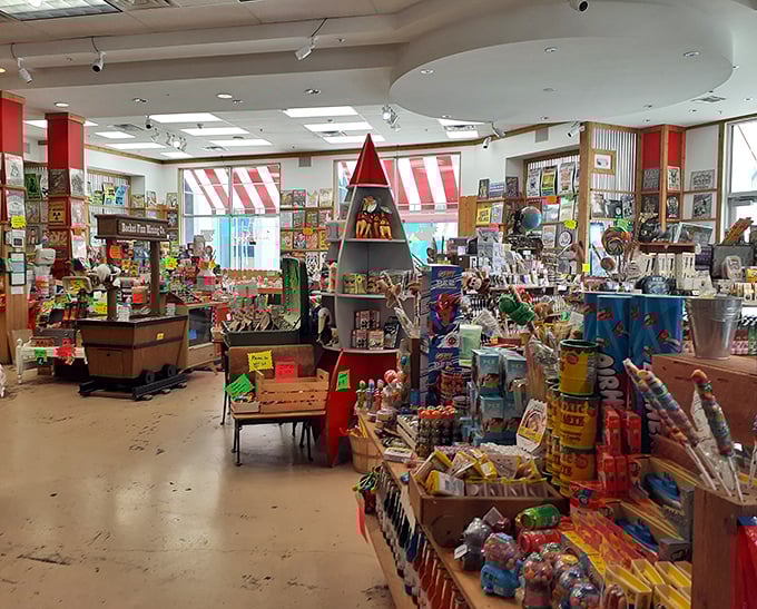 Grandpa's Garage proves that childhood joy comes in bulk quantities, striped awnings and all the sugar you can handle.