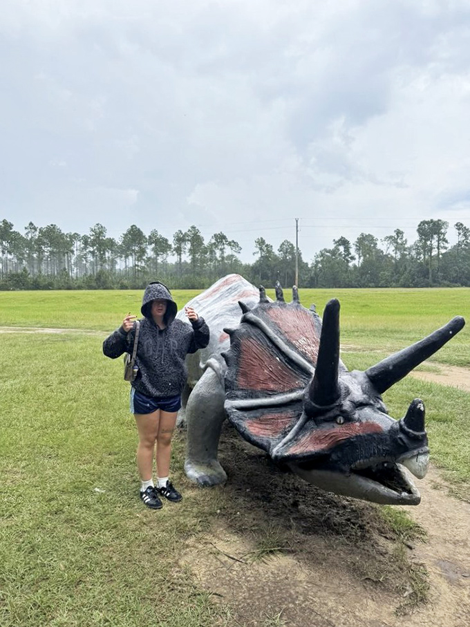 This Triceratops looks like it just remembered it left the oven on 65 million years ago. The ultimate "oops" face frozen in time.
