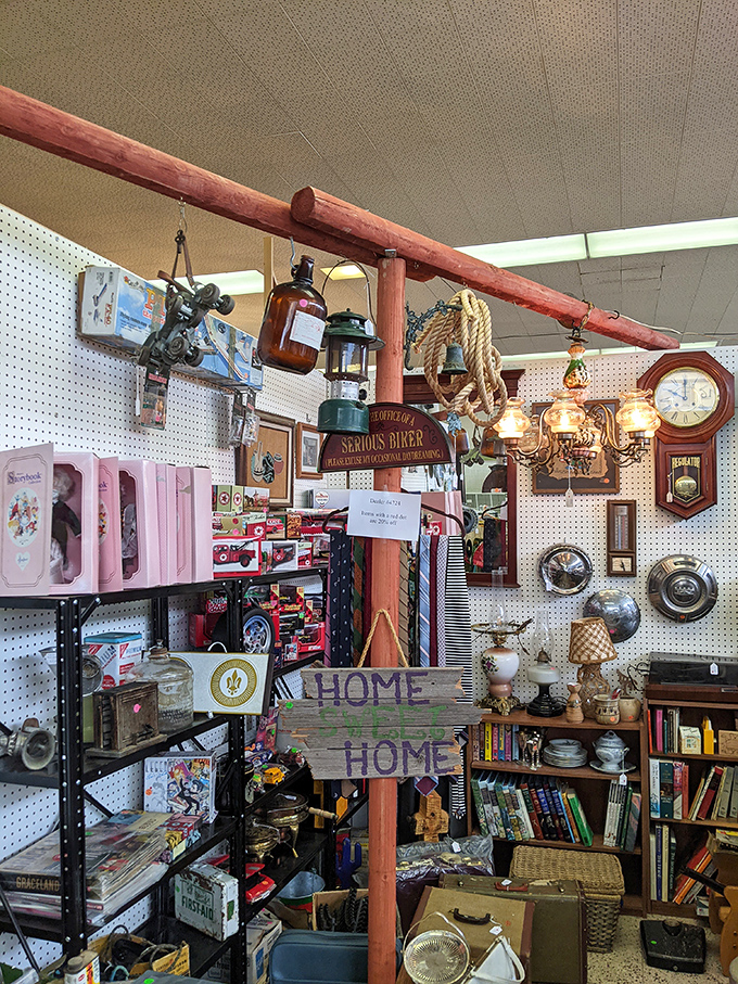 Where rustic meets nostalgia &ndash; that "HOME" sign isn't just decoration, it's practically sending you a personal invitation to stay awhile.