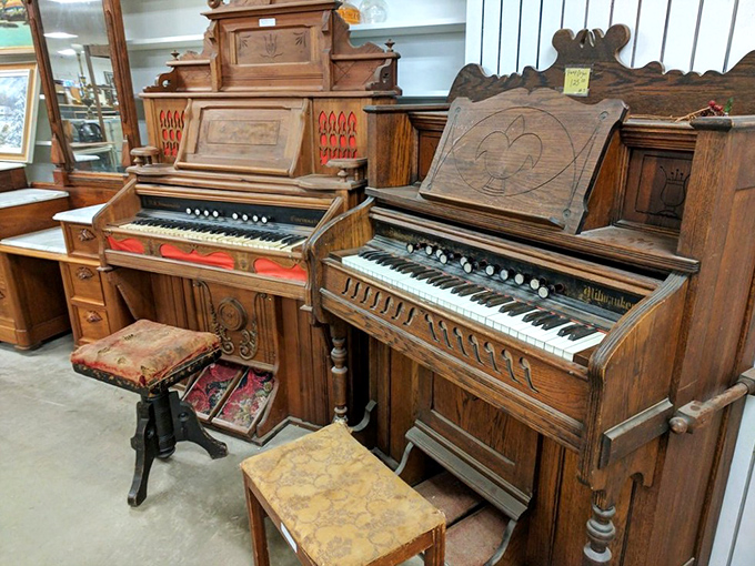 These antique pianos aren't just furniture&mdash;they're time machines. Run your fingers across these keys and you're playing the soundtrack of another era.