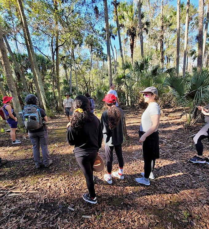 Following the trail leaders through palmettos and pines, discovering what "off the grid" actually means in Florida.