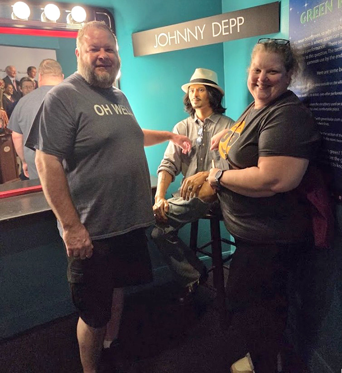 The Johnny Depp wax figure is so lifelike, you half expect it to mumble something about rum being gone. Visitors can't resist posing with Hollywood's favorite eccentric. 