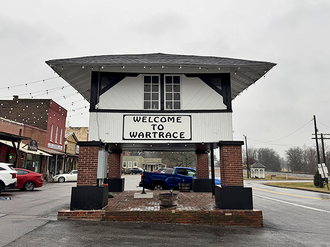 This charming welcome pavilion greets visitors like an old friend, standing sentinel at the town entrance since long before GPS told us where to turn.