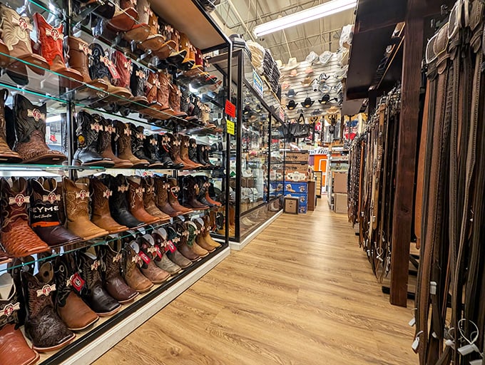 Boot heaven exists, and it's right here in Delaware. Like a library of leather where every pair tells a different story. 