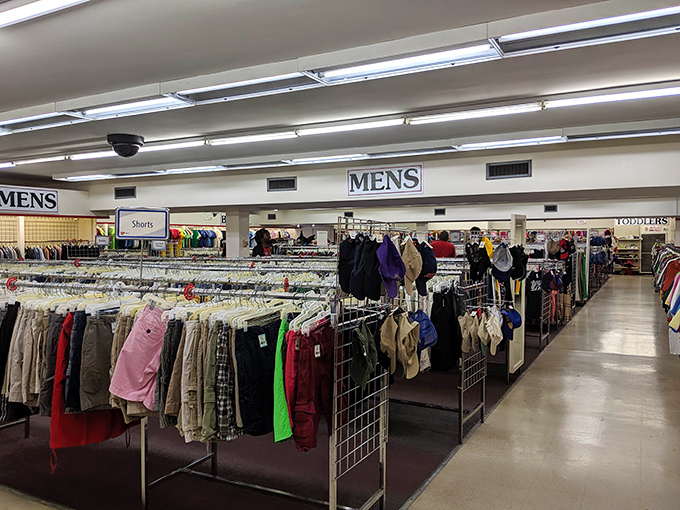 The men's section stretches like a sea of possibilities&mdash;each rack a different island of style waiting to be discovered.