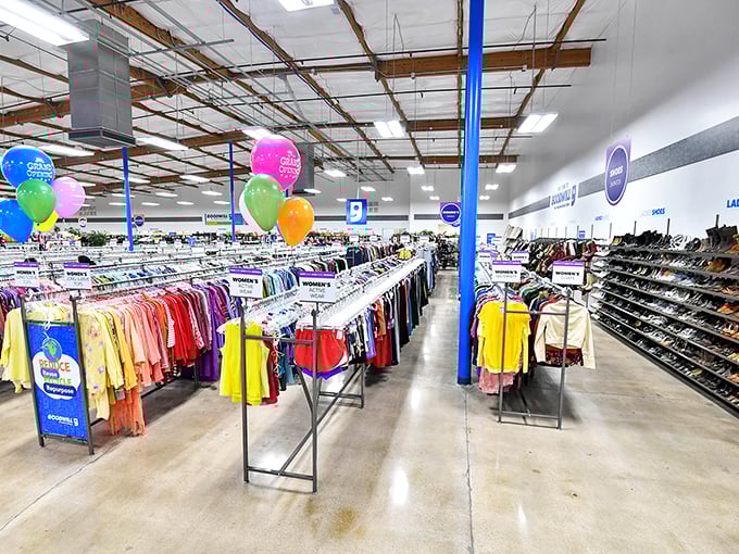 A rainbow of possibilities stretches before you &ndash; organized chaos that somehow makes perfect sense to the dedicated thrifter.