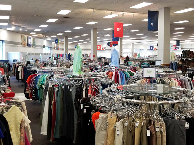 Clean lines, ample parking, and the promise of discoveries within. This isn't your grandmother's cluttered thrift shop&mdash;it's the Taj Mahal of previously-loved merchandise.