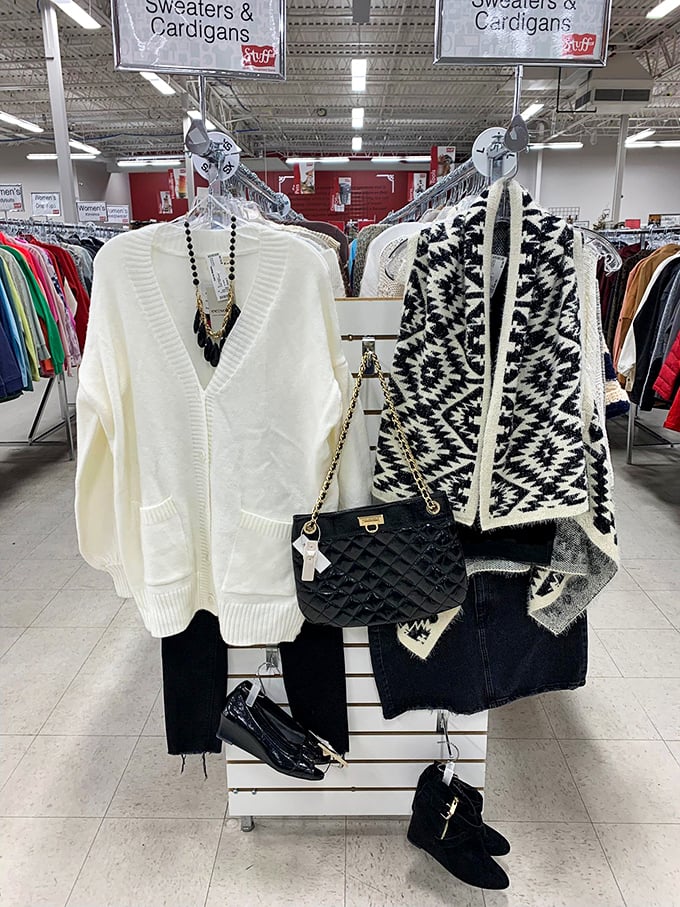 Fashion forward without breaking the bank&mdash;these stylish cardigans and accessories could easily pass for boutique finds.