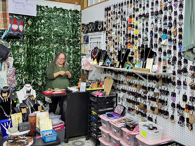 Jewelry displays that rival museum exhibits. Each necklace tells a story, each earring awaits its perfect match. 