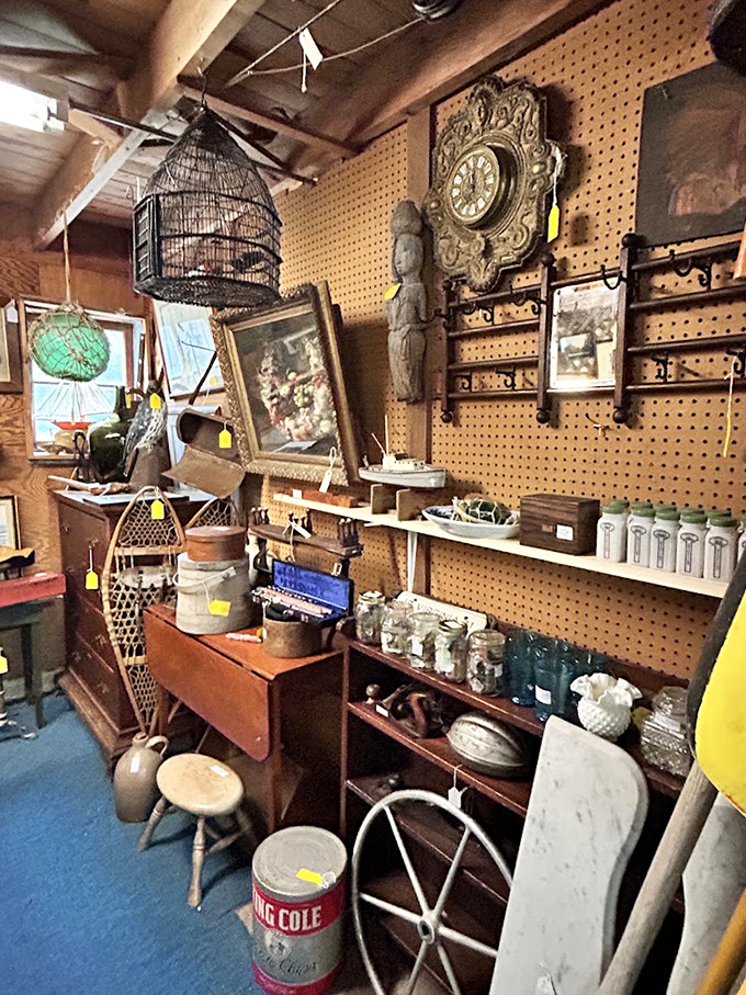 A time capsule corner where that ornate clock hasn't just stopped time – it's selling it by the hour to nostalgic browsers.