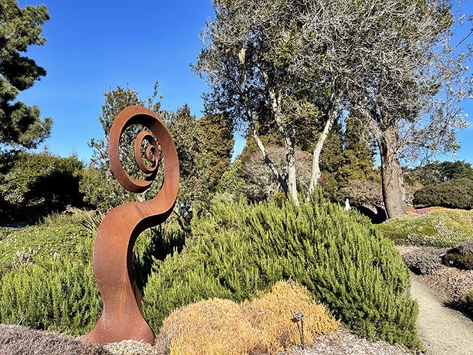 Modern art meets ancient heather in a spiral sculpture that makes you wonder about infinity.