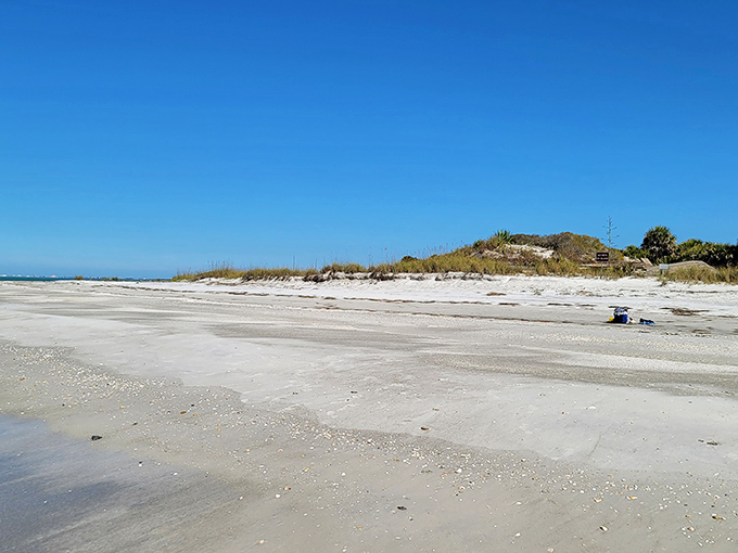 Beach real estate so exclusive even footprints don't stay long. The kind of shoreline that makes your work emails magically disappear from memory.
