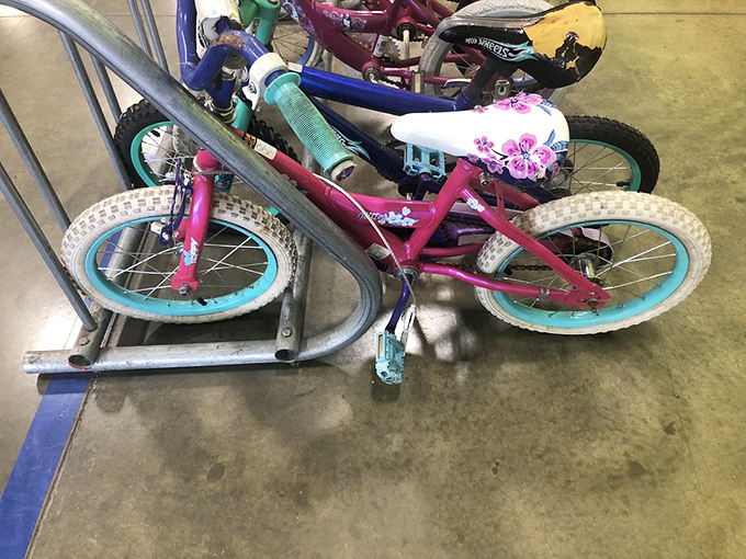 Today's kids' bikes, tomorrow's nostalgic memories. These colorful two-wheelers are waiting for new adventures and skinned knees.