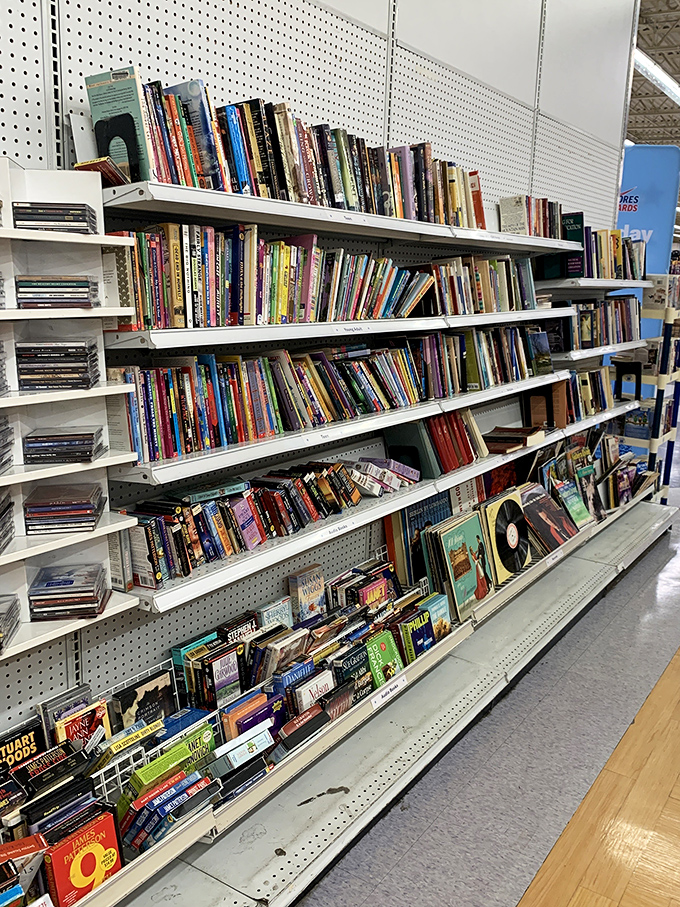 A bibliophile's dream where literary treasures await. War and Peace for less than your morning latte? Now that's a plot twist.