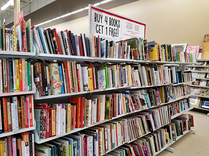 A bibliophile's dream where stories wait for their next chapter. Buy four books, get one free&mdash;math that even English majors can appreciate.