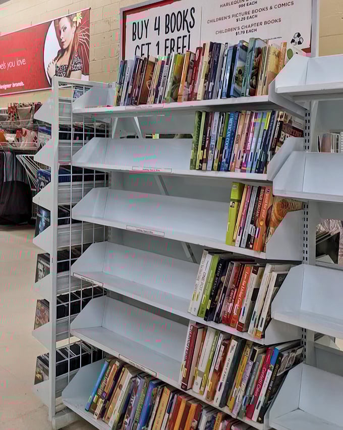 "Buy 4 Books, Get 1 Free" &ndash; a siren song for bibliophiles on a budget. Literary treasures await between these well-loved covers.